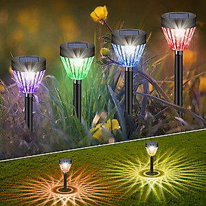 RIDALUX Solar Pathway Lights 12 Pack, Outdoor Waterproof Garden Lights Auto On/Off, Landscape Lighting Decorative for Yard Walkway Driveway Lawn
