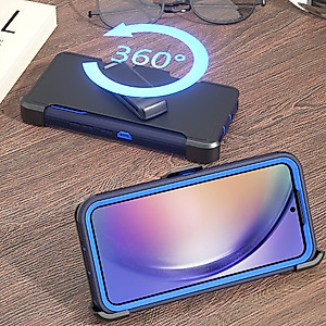 TASHHAR Phone Case for Samsung Galaxy A54 5G case,Heavy Duty Hard Shockproof Armor Protector Case Cover with Belt Clip Holster for Samsung A54 5G 2023 Phone Case (Navy Blue)