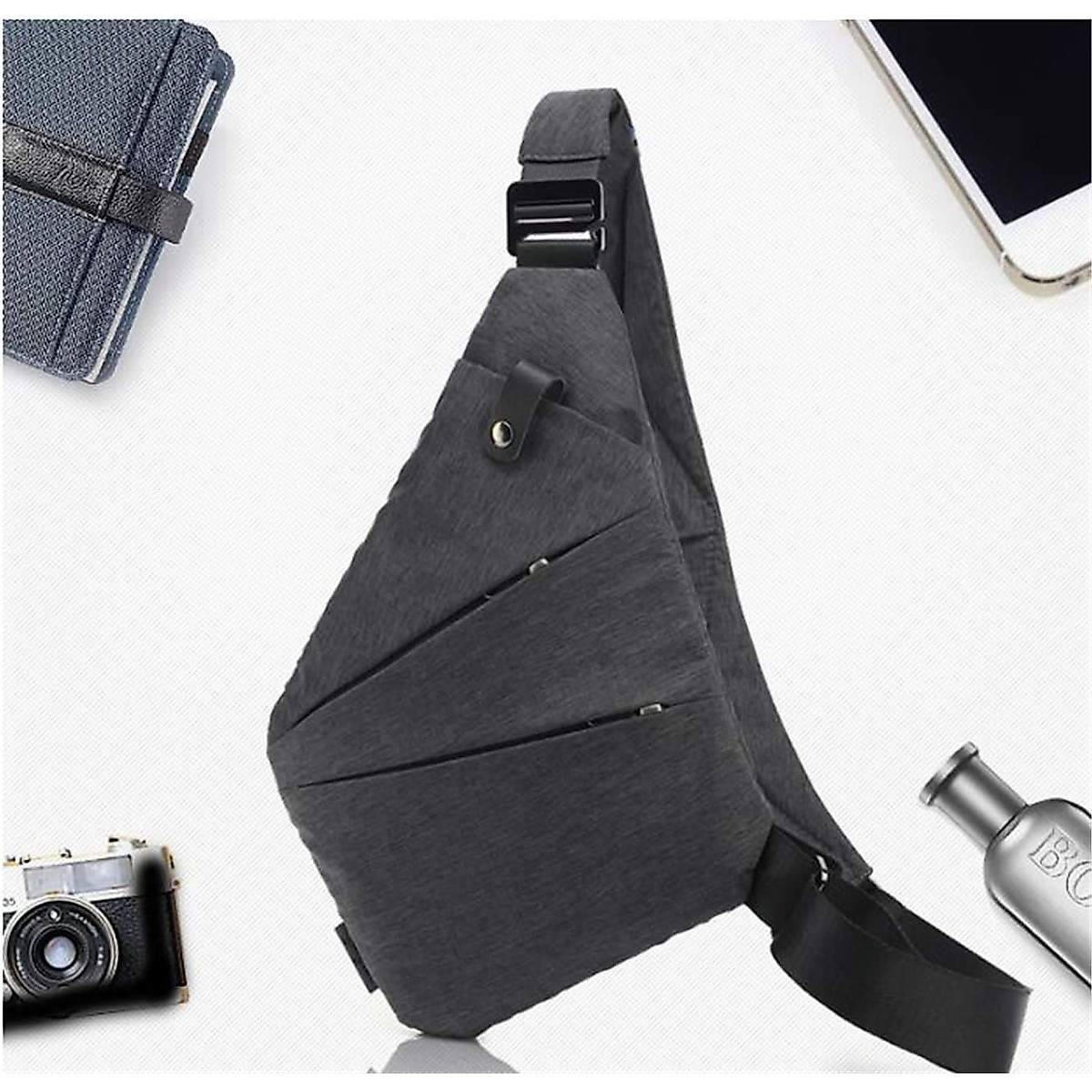 Sling Bag Chest Backpack Casual Daypack Black Shoulder Crossbody Lightweight Anti Theft Outdoor Sport Travel Hiking Bag For Men Women