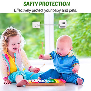 Yuntau 4 Pieces Coded Fridge Lock 3 Number Fridge Freezer Lock Child Safety Coded Locks Window Locks with Good Adhesive Mini Fridge Lock for Adults Drawer Lock Window Freezer Door