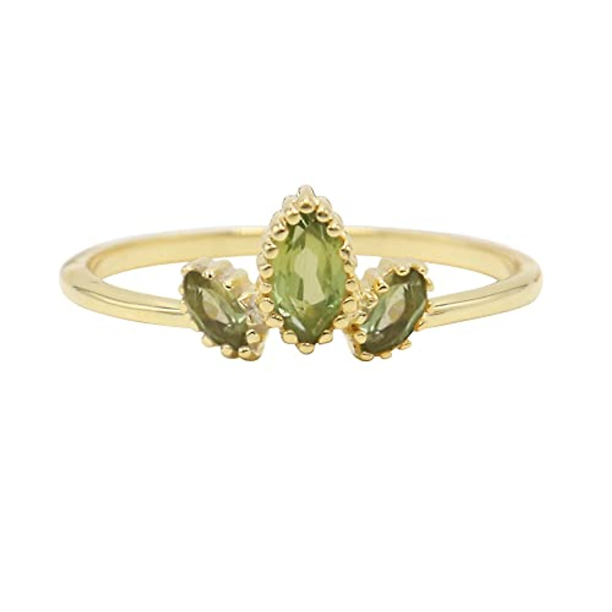 Peridot Ring-Eternity Ring-Promise Ring- 3x6 mm Marquise Cut Genuine Peridot Handmade Ring-Minimalist Engagement Ring-Delicate Ring for Women (9)