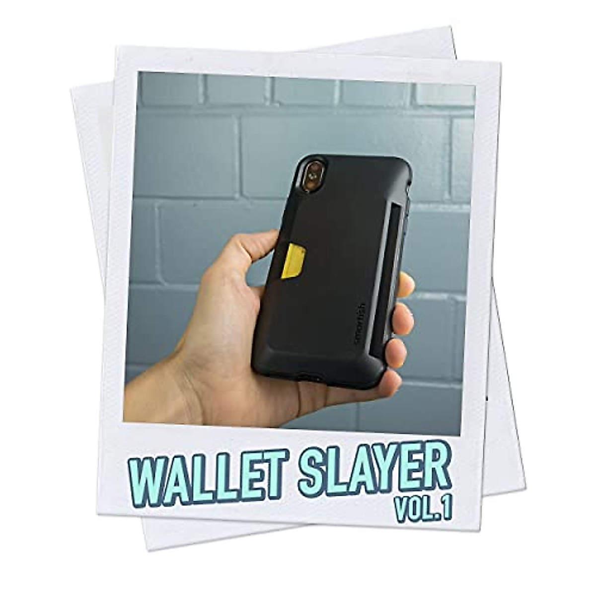 Smartish iPhone X/XS Wallet Case - Wallet Slayer Vol. 1 [Slim + Protective] Credit Card Holder for Apple iPhone 10s/10 (Silk) - Black Tie Affair