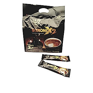 Trung Nguyen — G7 Strong X2 3 in 1 Instant Coffee — Roasted Ground Coffee Blend w/Non-dairy Creamer and Sugar — Strong and Bold — Instant Vietnamese Coffee (24 Single Serve Packets)