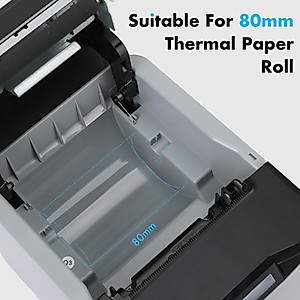 NUCOUN Thermal Receipt Printer,80mm USB POS Printer,Auto Cutter,Support Cash Drawer,Support Windows/Mac/Linux,Printer for Home Office Restaurant