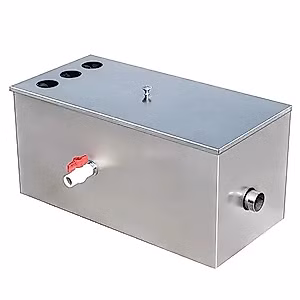 Stainless Steel Grease Trap,Commercial Grease Trap Interceptor, Water Separator For Restaurant Kitchen Under Sink With Removable Filter Basket For Dining Room, Kitchen
