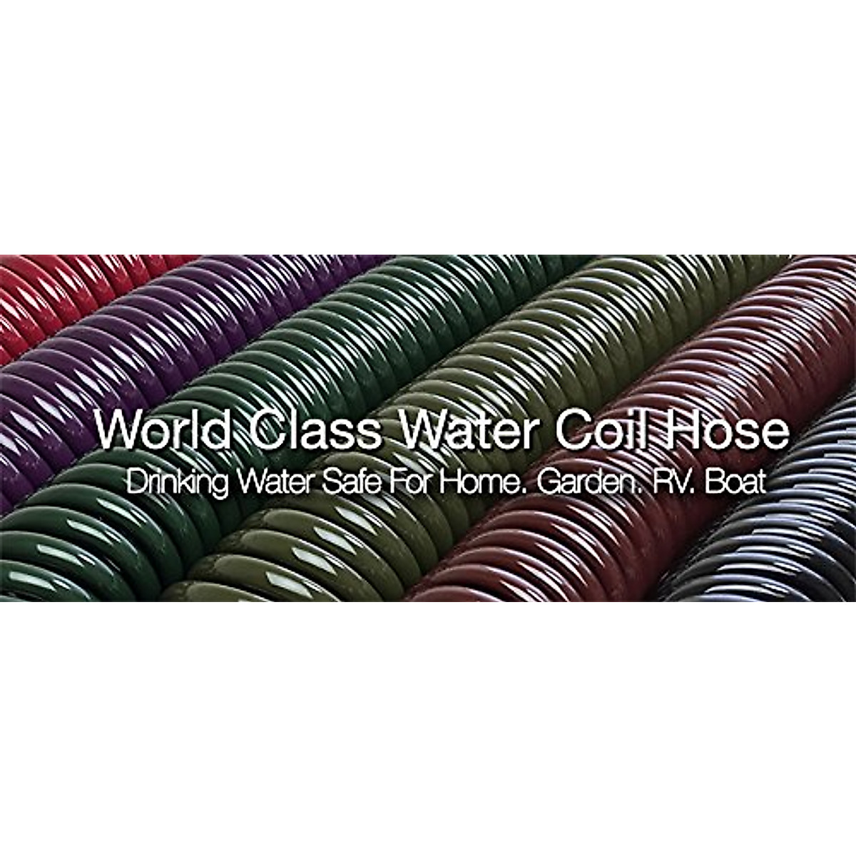 Water Right 300 Series (3/8") Coil Garden Hose, Drinking Water Safe, 25-Foot, Lead-Free Brass Fittings, Rosemary