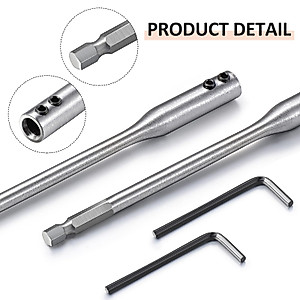 Drill Bit Extension 6, 12 Inch Drill Bit Set Wood Spade Bit Set High Carbon Steel Drill Bit Extender Drill Extension Bit Holder with Wrench Key for Wood Turners Construction Accessories (12)