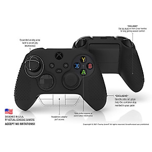 Foamy Lizard SeriesPro Controller Skin for Xbox Series X & S Protector Ergonomic Soft Studded Anti-Slip Silicone Rubber Gel Grip Case, 1 Cover + 8 Raised Thumb Grip Caps (NOT for Elite 1/2) (Green)