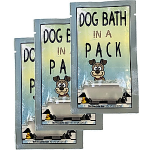 Dog Bath in A Pack - Largest Moist Bath and Grooming Dog Wipes in Individual PacksTRIAL Size Perfect for Travel or When on The GO 4ct.