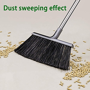 Outdoor/Indoor Broom for Floor Cleaning with 58 inch Long Handle, Angle Brooms Heavy Duty for Home Garage Kitchen Office Courtyard Lobby Lawn Concrete