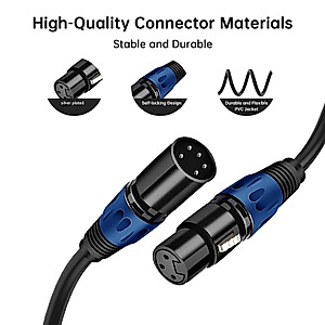 Seefeful (11.8inch /2Pack) 3 Pin XLR Female to 5 Pin XLR Male Audio Cable for Microphone DMX Stage Light Turnaround ，XLR3Fto XLR5M Adapter Cable