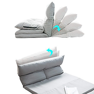 Merax Floor Sofa, Foldable Lazy Sofa Sleeper Bed, Adjustable Lounge Sofa Gaming Sofa Floor Couches with 5-Position for Bedroom, Living Room, and Balcony, Burgundy, Grey