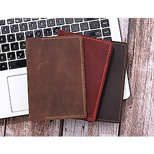 Leather Journal Cover for 3.5" x 5.5" Pocket Size Notebook With Pen Loop, Leather Cover Compatible with Rocketbook Notebook Mini Size - Brown