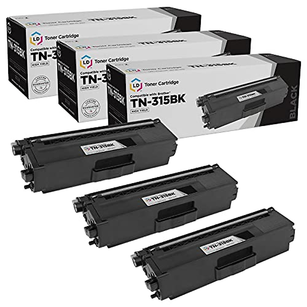 LD Products Compatible Toner Cartridge Replacement for Brother TN315BK High Yield (Black, 3-Pack)
