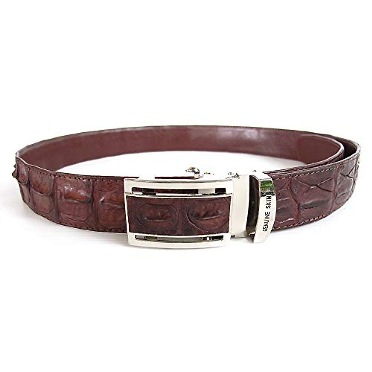 Julie Genuine Real Backbone Crocodile Skin Leather Men's Brown Belt 48"