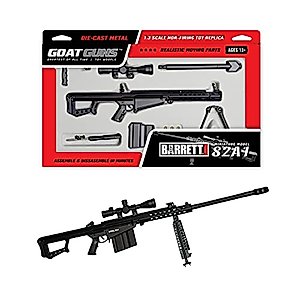 GoatGuns Miniature .50 Cal Barrett 82A1 Model in Black | 1:3 Scale Die Cast Metal