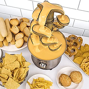 Nostalgia Electric Chocolate Fondue Fountain, 32-Ounce, 4 Tier Set, Fountain Machine for Cheese, Melting Chocolate, Liqueurs, Stainless Steel