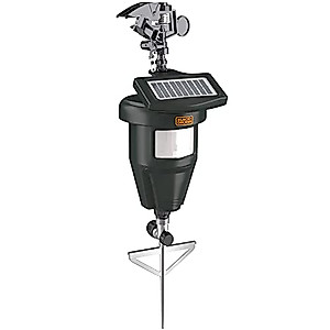 BLACK+DECKER Deer Repellent & Cat Repellent Outdoor Solar Powered Cat Deterrent for Garden Rabbit & Dog Repellent for Yard Motion Activated Sprinkler &Motion Sensor Sprinkler to Deter Animals 2 Pack