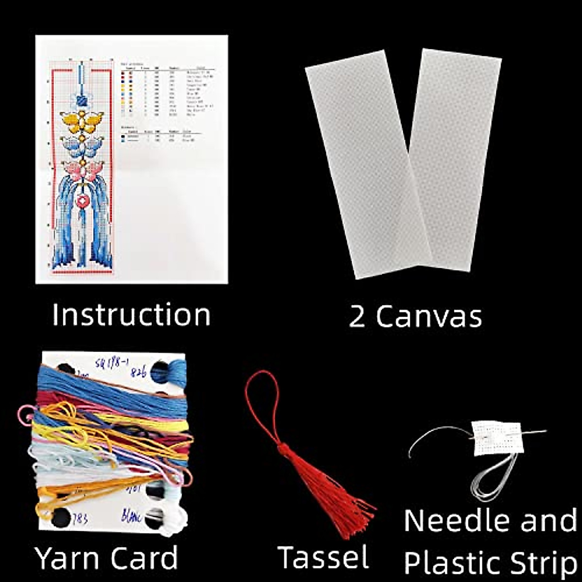 DIY Blank Canvas Bookmarks Yellow Sunflowers Counted Cross Stitch Kits for Adult Kids Beginner Embroidery Crafts Needlework Bookmark for Student Gift 20x6cm