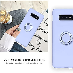 Telaso Samsung Galaxy S10e Case, Slim Silicone | Kickstand with 360° Ring Holder | Support Car Mount | Soft Gel Rubber Hybrid Bumper Galaxy S10e Phone Case Cover for Girls Women, Purple/Lavender