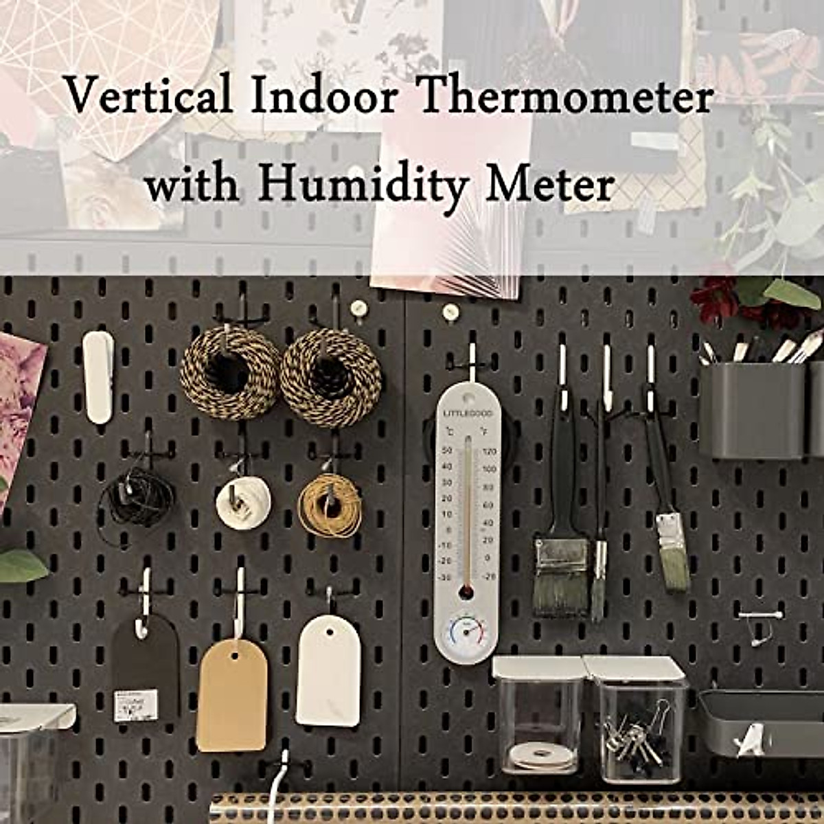LittleGood Thermometer Indoor with Humidity – 9.8 inch Wall Vertical Thermometer/Hygrometer, Temperature Monitor for Home, Household Thermometer for Room Temp