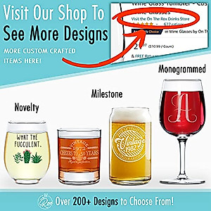 On The Rox Drinks Monogrammed Gifts For Women and Men - Letter A-Z Initial Engraved Monogram Stemless Wine Glass - 17 Oz Personalized Wine Gifts For Women and Men (K)