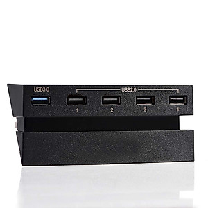 USB 3.0/2.0 Expansion Hub, 5 Ports USB Splittter with LED Indicators - Includes 4 USB 2.0 Port and 1 USB 3.0 Port- Fit for PS4 Gaming Console