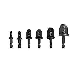 QWORK HVAC Repair Kit Air Conditioner Copper Pipe Expander Expansion Tool Manual Copper Tube Expander Drill Bit Soft Copper Pipe Tool Drill Bit Contains 1/4'', 3/8'', 1/2'', 5/8'', 3/4", 7/8" Bit