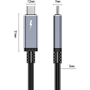 TREBLEET 8.2ft (2.5m) 40Gbps USB4 Cable Compatible with Thunderbolt 3, Thunderbolt 4,100W,5K@60Hz, Compatible with Thunderbolt 3 (USB C) Hub, Adapter, eGpu, 20V/5A