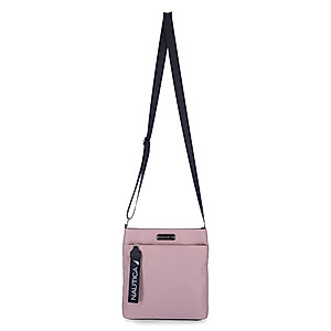 Nautica Diver Nylon Small Women's Crossbody Bag Purse with Adjustable Shoulder Strap, Lilac Rose