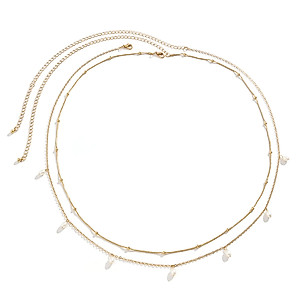 2Pcs Summer Beaded Waist Chain Metal Bikini Multi-Layer Waist Belly Chain Sexy Beach Beads Body Chain Pearl Simple Waist Chain for Women