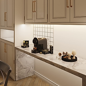 GETINLIGHT Dimmable Hardwired Only Under Cabinet LED Lights, 12-inch, Daylight White(5000k), Matte White Finished, ETL Listed, IN-0201-11-WH-50