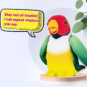 WEofferwhatYOUwant Talking Plush Parrot - Interactive Voice Activated. Your Stuffed Parrot Repeats Exactly What You Say. Fun Entertainment for All