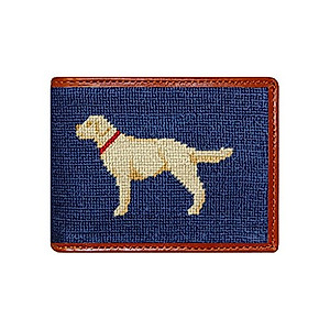 Yellow Lab Needlepoint Wallet in Blue by Smathers & Branson