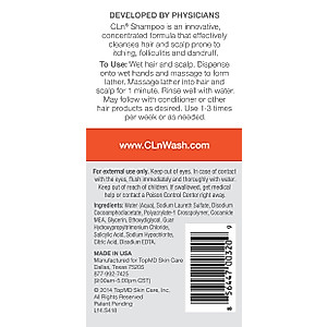 CLn® Shampoo - Clarifying Formula with Salicylic Acid, For Normal to Oily Scalp Prone to Folliculitis, Dandruff, Itchy & Flaky Scalp, Fragrance-Free & Paraben-Free, 8 fl. oz.