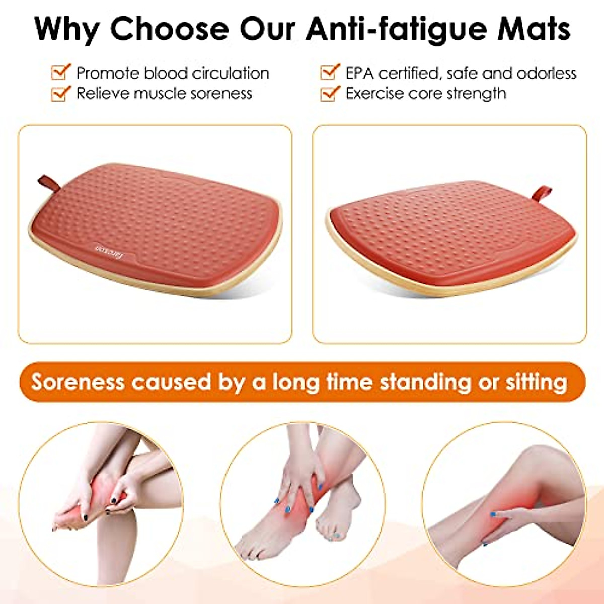 48×24 inch Electric Standing Desk Adjustable Height with Wobble Anti Fatigue Mat Balance Board, Stability Rocker, 27''-45'' Lifting Range Stand up Desk for Office/Home