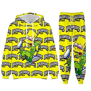 FEIRUIJI Backwoods Hoodie and Sweatpants Set Hoodie 2 Pcs Tracksuits Set Suit Fashion Casual Sweatshirts Suit for Men Women