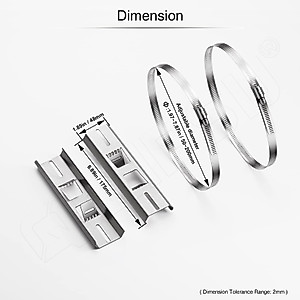 QILIPSU Pole Mounting Kits, 304 Stainless 175x48mm Brackets with Adjustable 50-200mm Clamp for Outdoor Waterproof Junction Box, Plastic Electrical Enclosure Project Box (6.9"x1.9")