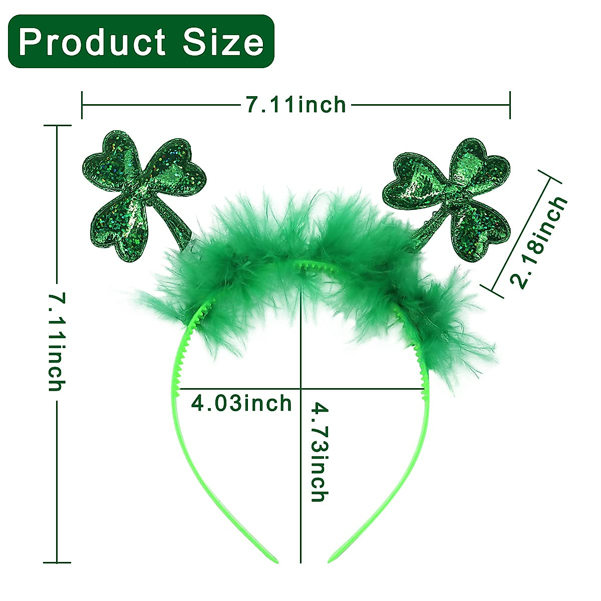 Shamrock Headband St. Patricks Hair Band for Girls Women Clover Hair Accessories Wedding Birthday Shamrock St. Patrick's Day Celebration Party Gift