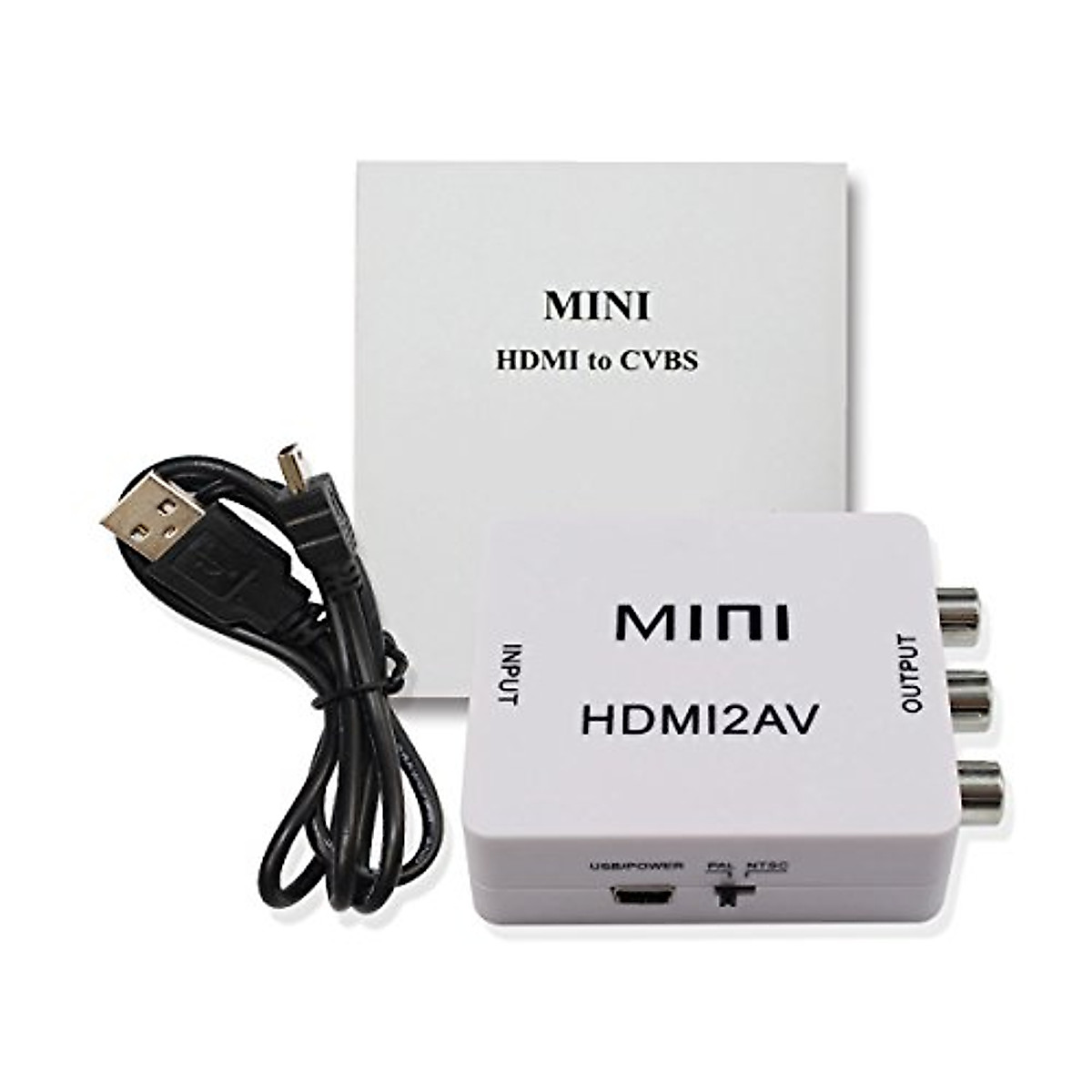 Mini Composite 1080P HDMI to RCA Audio Video AV CVBS Adapter Support HD for HD HDMI2AV Converter Box for TV PC VCR DVD PAL