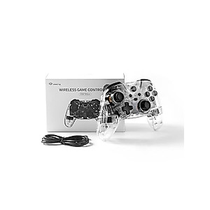 TPARTS Wireless Game Controller for Tesla Model 3/Y/S/X, Multi-Device Crystal Clear Controller with 7-Colors LED Mode Special Programmed and Design For Tesla/Switch/STEAM Deck/PC(1 pc)