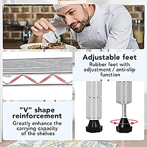 Yewuli 3 Tier Shelf Storage Rack Metal Wire Shelving Unit Steel Short Shelves for Storage, Adjustable Shelf Metro Shelving 450lbs Capacity for Kitchen Garage, 23Lx13.2Wx30.2H Chrome