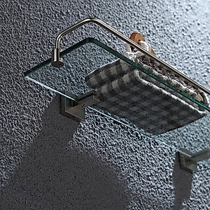 Kraus KEA-14445BN Aura Bathroom Accessories - Shelf with Railing Brushed Nickel