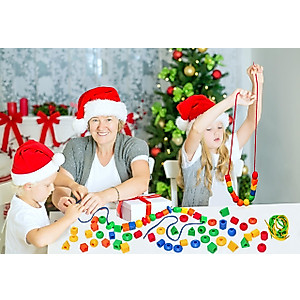 BMTOYS Lacing Beads for Kids - 70pcs Threading Beads Occupational Therapy Toys for Kids Fine Motor Skills Developmental Activity OT Toys