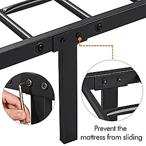 Yaheetech Classic Metal Platform Bed Frame Mattress Foundation with Victorian Style Iron-Art Headboard/Footboard/Under Bed Storage/No Box Spring Needed/California King Size Black