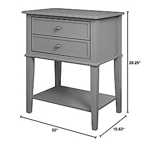 Ameriwood Home Franklin Accent Table with 2 Drawers, Gray -