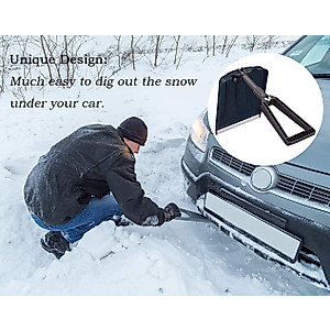 ELIVERN Foldable Snow Shovel, Compact Snow Shovel with Comfortable D-Grip Handle and Durable Aluminum Edge Blade, 13"-26" Portable Snow Shovel for Car, Truck, SUV (9" Blade)