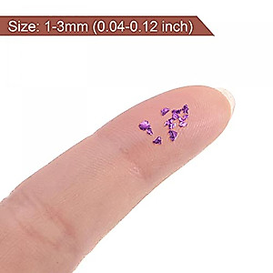 uxcell 20g Crushed Glass Chips, 1-3mm Irregular Metallic Glitter Glass for Craft DIY Jewelry Vase Filler Epoxy Resin Decoration Purple