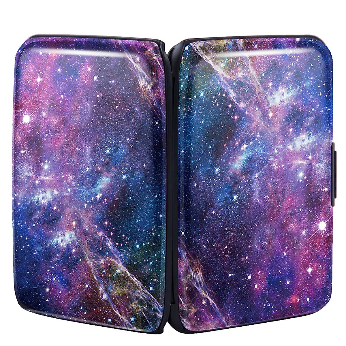 Coco Rossi Mini Credit Card Holder for Women,RFID Blocking Slim Hard Card Case ID Case Travel Wallet Nebula