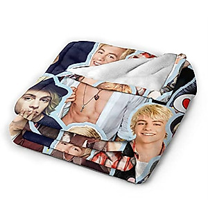 Blanket Ross Lynch Soft and Comfortable Warm Fleece Blanket for Sofa,Office Bed car Camp Couch Cozy Plush Throw Blankets Beach Blankets
